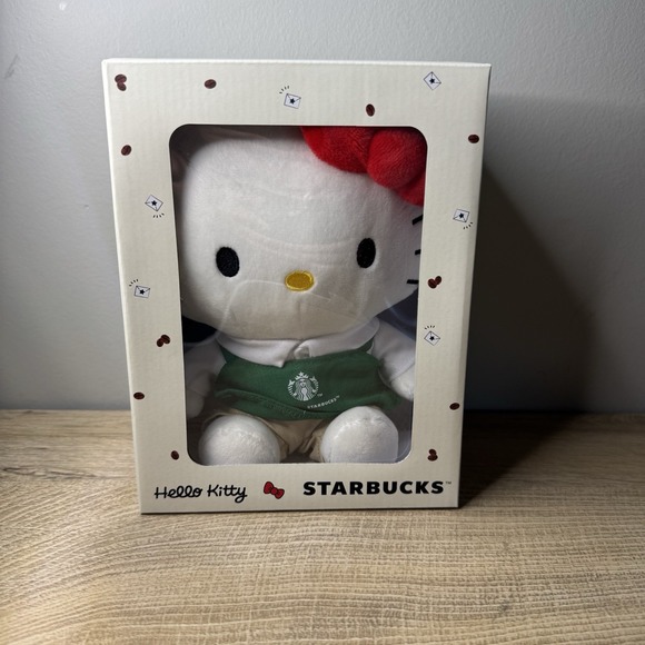 Starbucks | Kitchen | Starbucks Hello Kitty 225 Plush Doll With Green ...